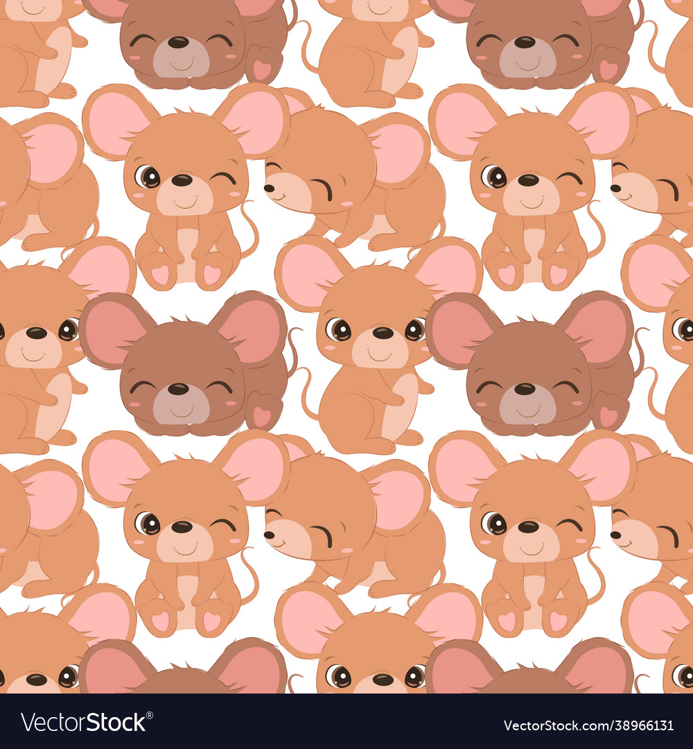 Cute mice seamless pattern Royalty Free Vector Image