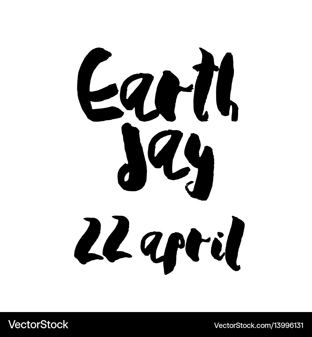 Earth day concept - decorative handdrawn lettering