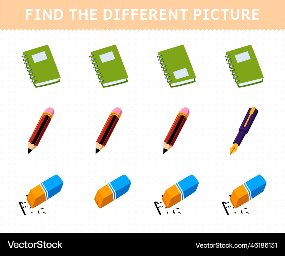 Education game for children find the different Vector Image