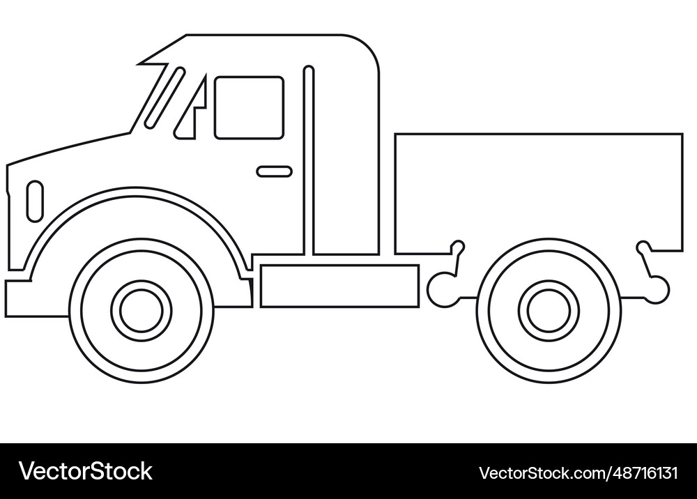 Heavy truck trailer outline Royalty Free Vector Image