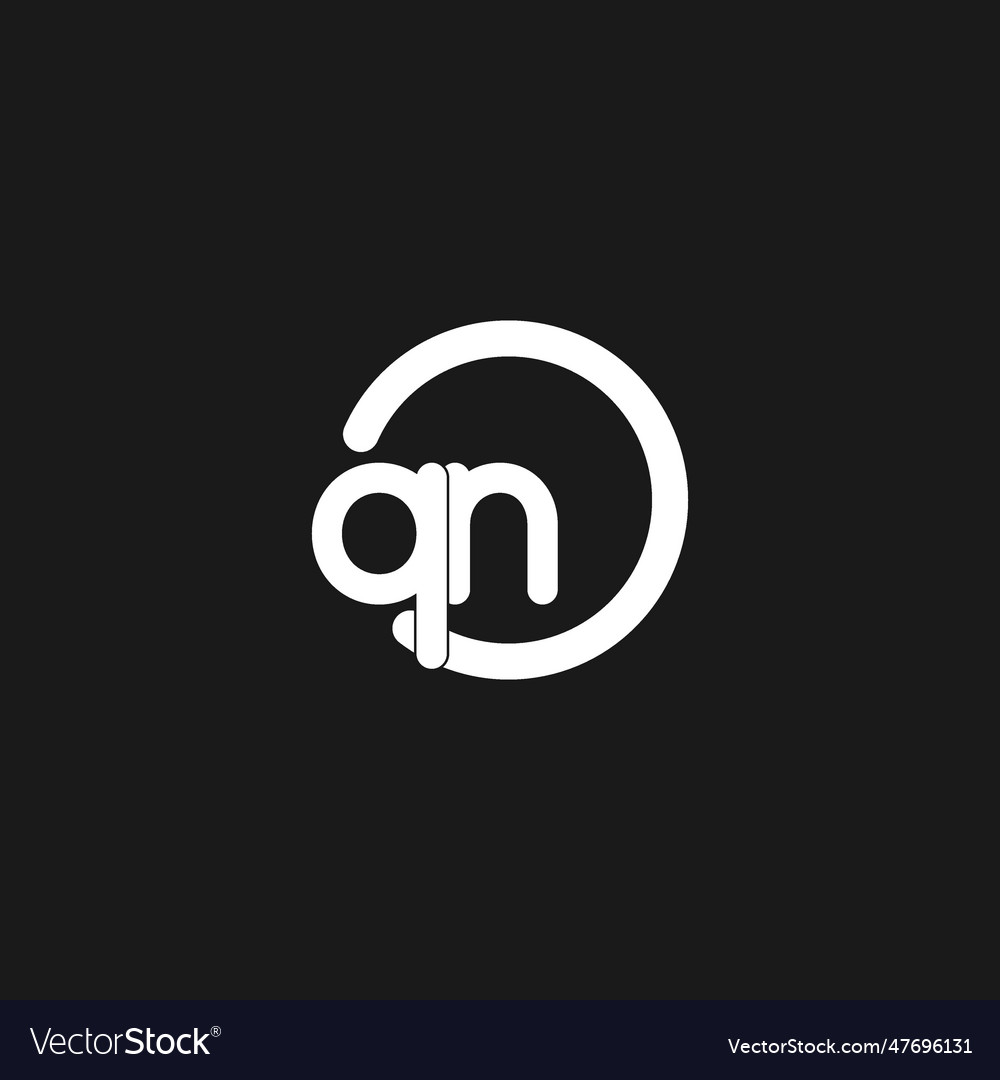Initials qn logo monogram with simple circles Vector Image
