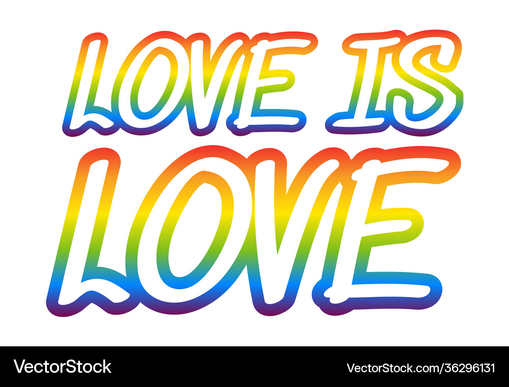 Lgbtqia rainbow love Royalty Free Vector Image