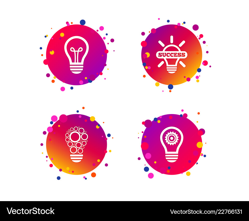 Light lamp icons energy saving symbols Royalty Free Vector