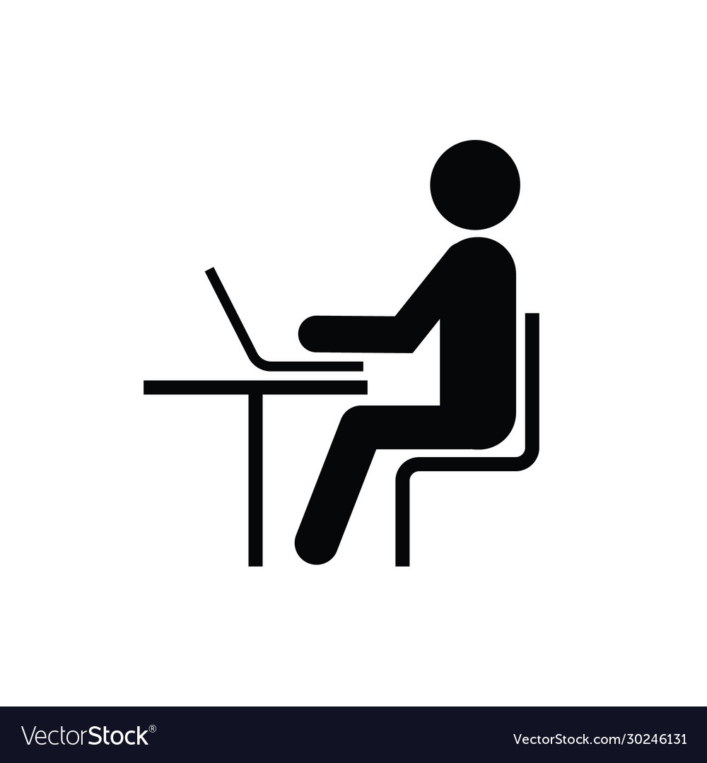 Man working on laptop Royalty Free Vector Image