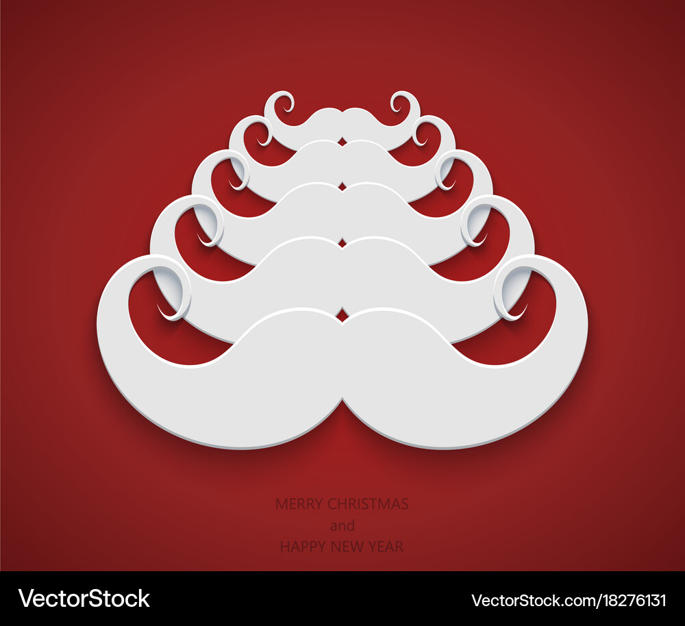 Modern concept santa mustache and christmas Vector Image