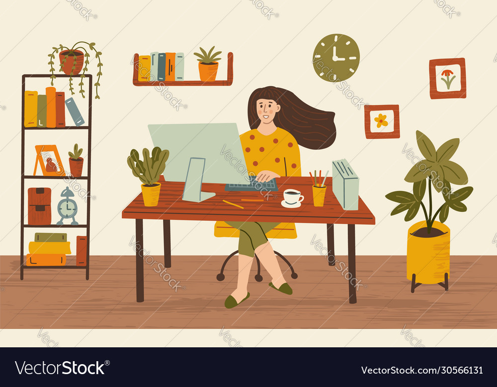 Remote work concept Royalty Free Vector Image - VectorStock
