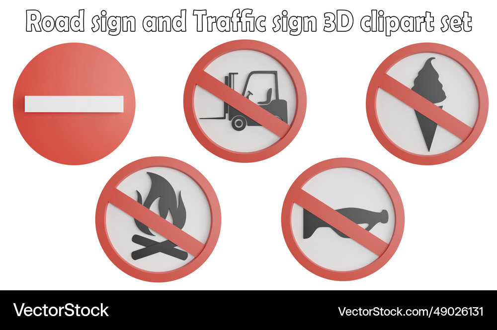 Road sign and traffic clipart element Royalty Free Vector