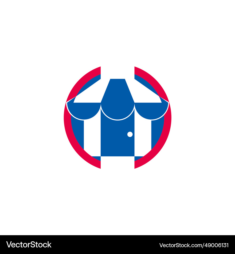 Simple colorful circus tent symbol icon Royalty Free Vector