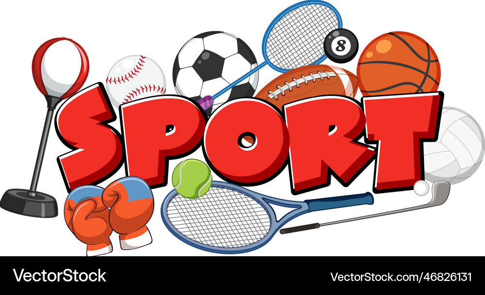 Sport text for banner or poster design Royalty Free Vector