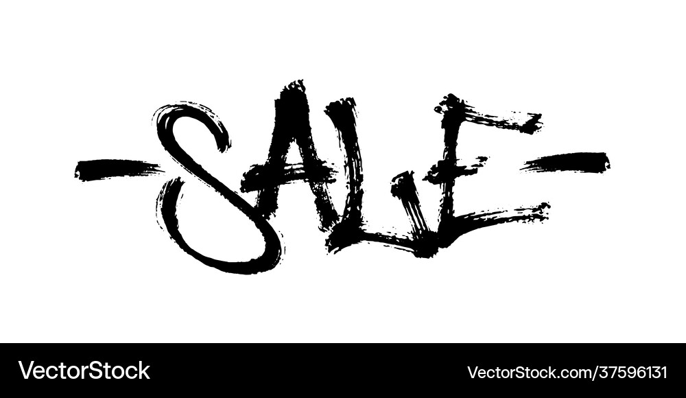 Sprayed sale font with overspray in black over Vector Image