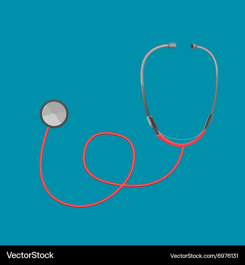 Stethoscope red doctor tool medical Royalty Free Vector