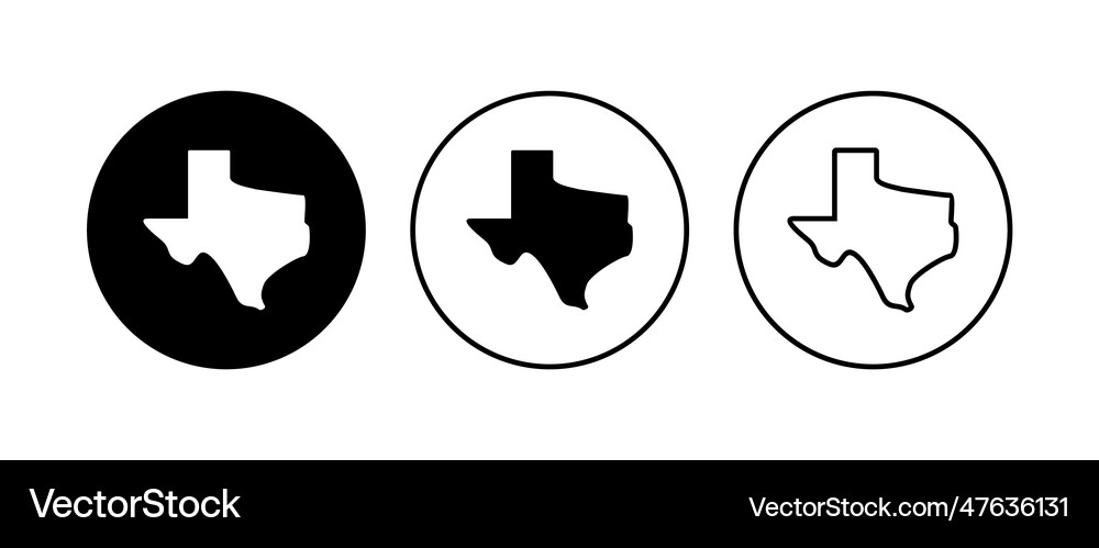 Texas icon set texas sign symbol Royalty Free Vector Image