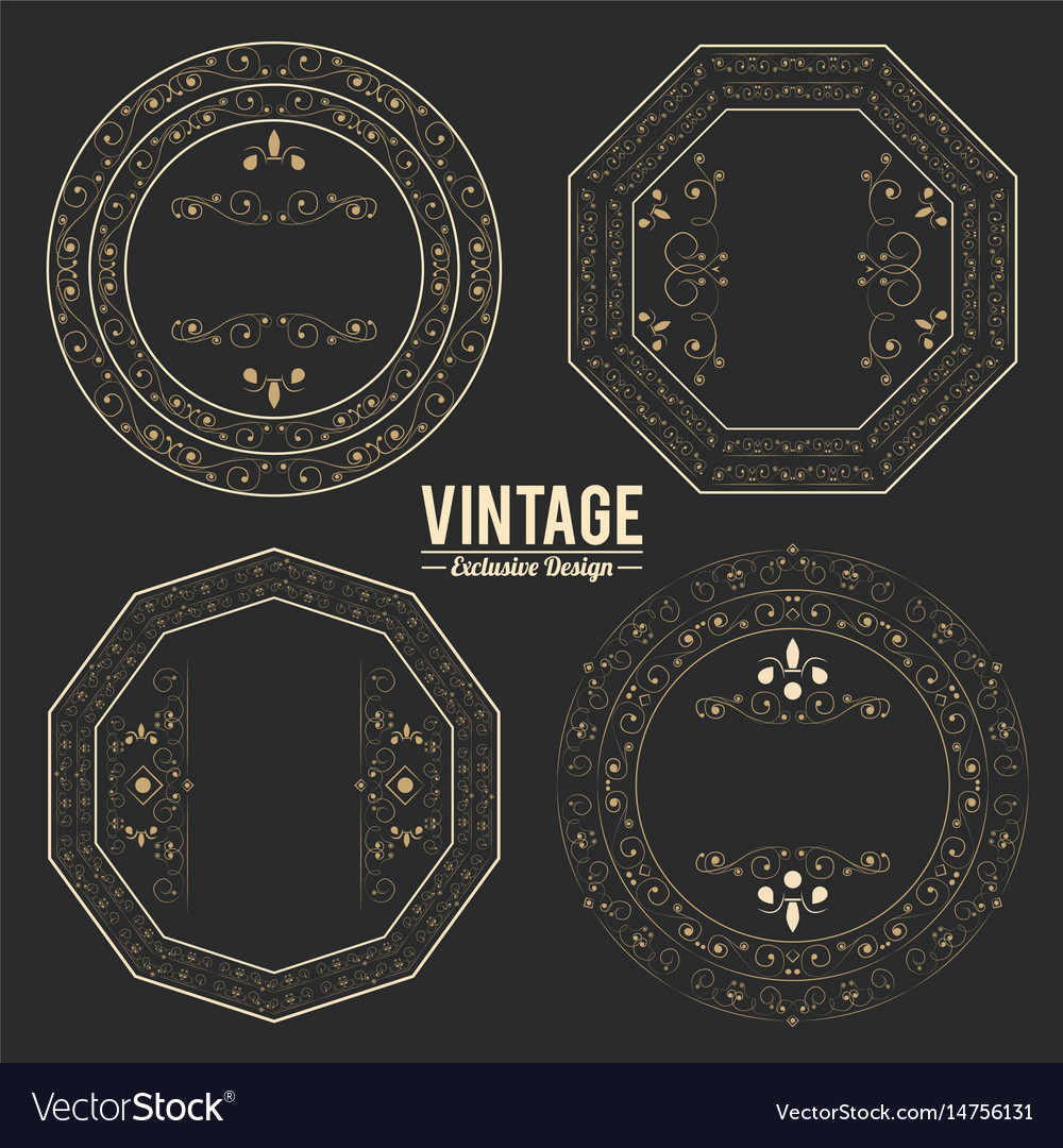 Vintage exclusive set of luxury golden badges Vector Image Vintage exclusive set of luxury golden badges Vector Image