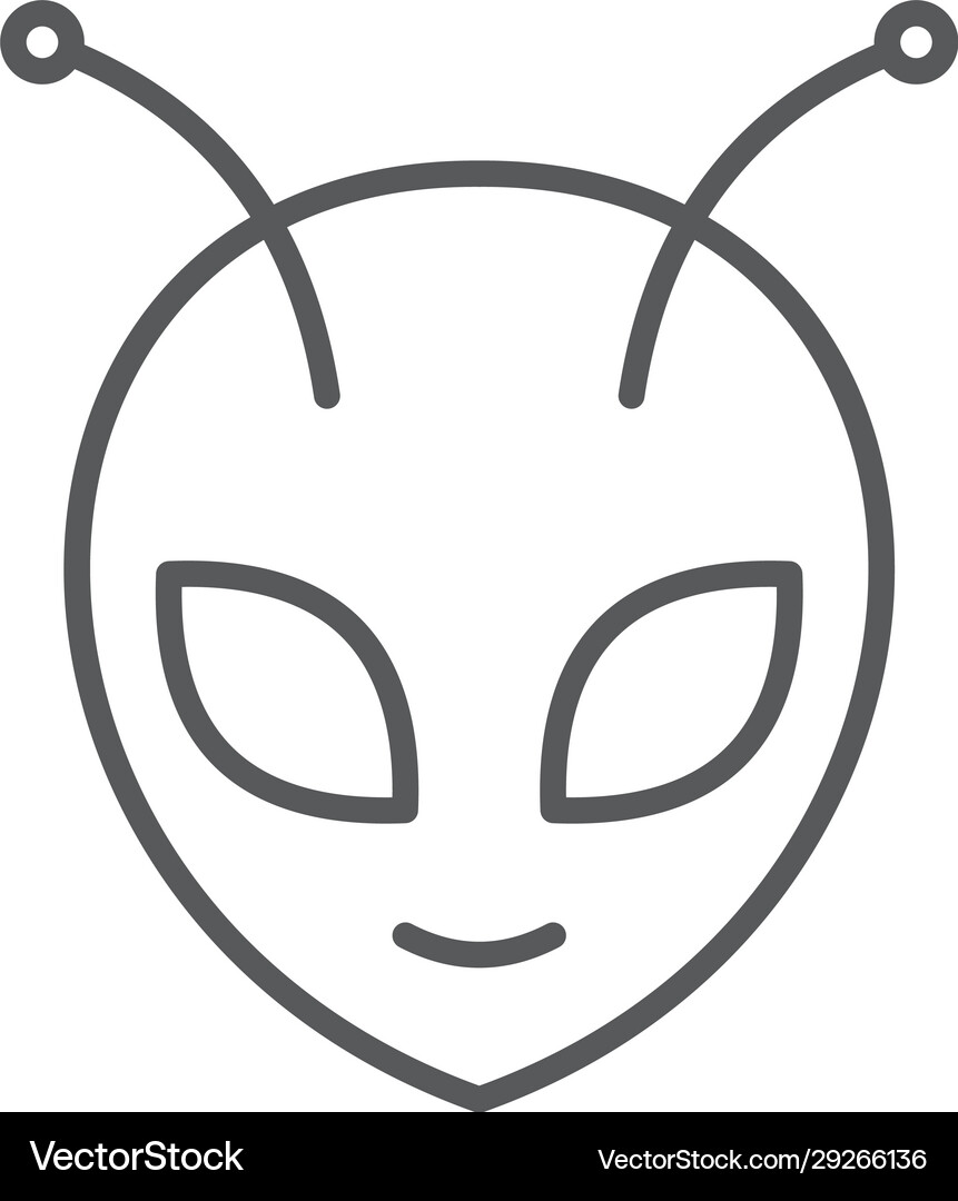 Alien emoticon icon symbol isolated on white Vector Image