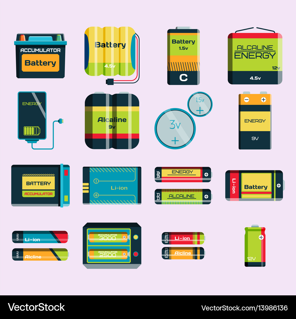 Battery energy tool electricity charge fuel Vector Image