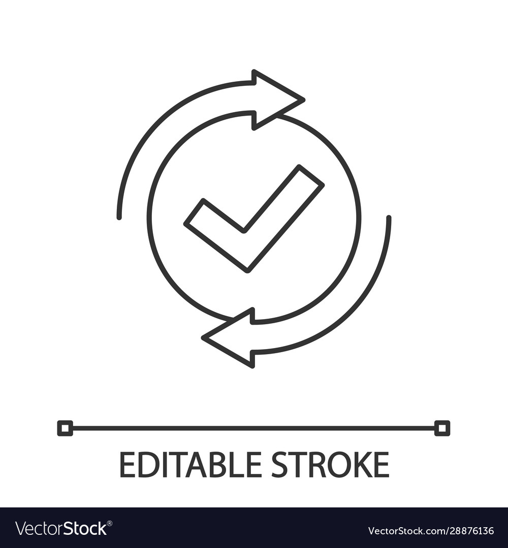 Checking process linear icon Royalty Free Vector Image