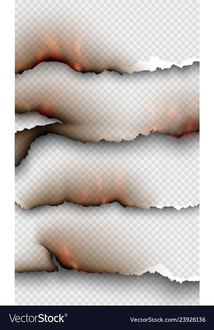 Design burning templates torn paper with fire Vector Image