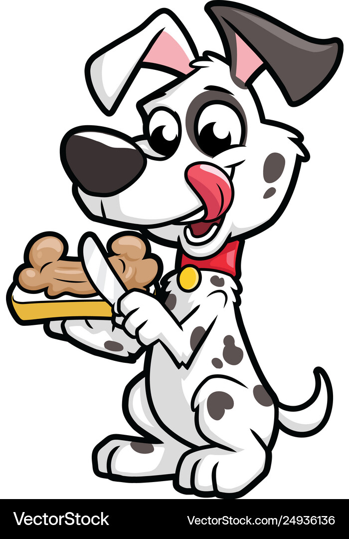 Dog Spreading Peanut Butter on Bread Royalty Free Vector