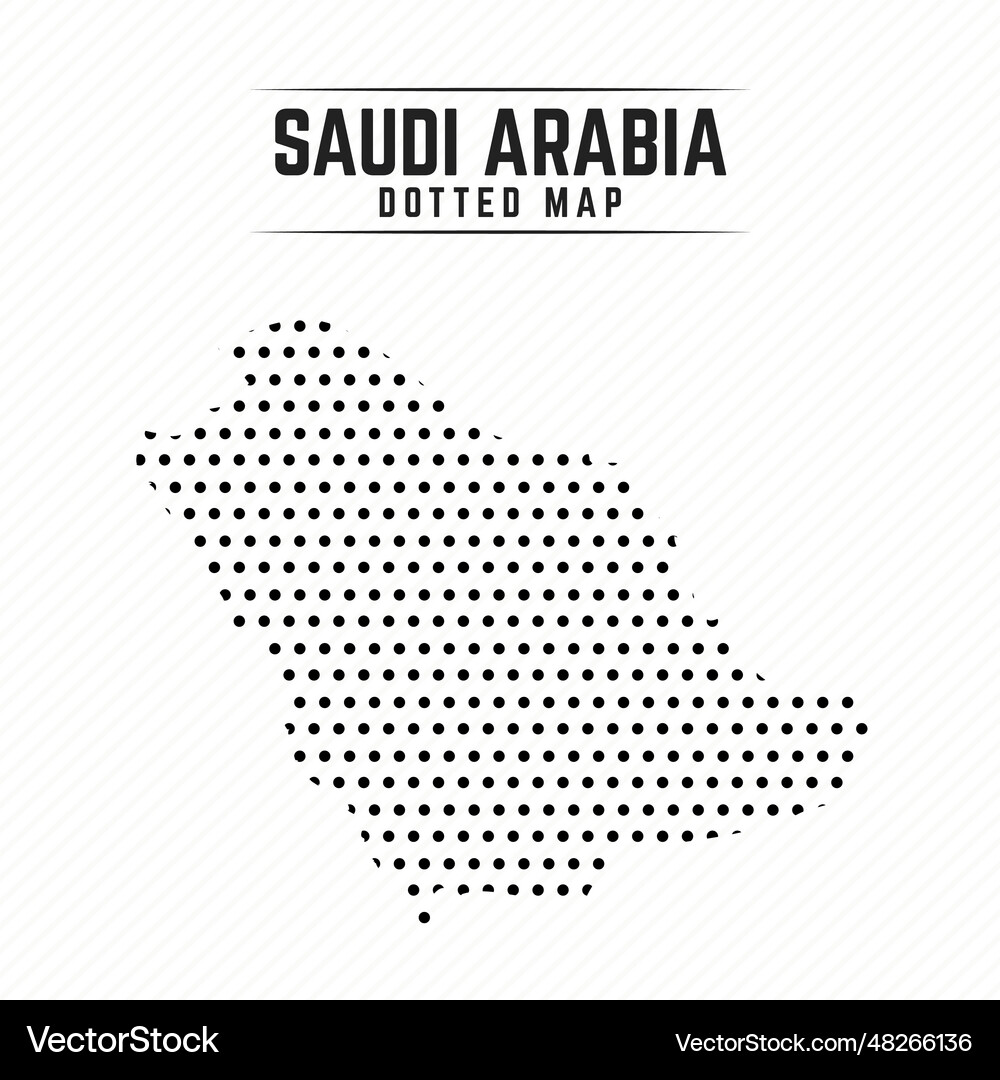 Dotted map of saudi arabia Royalty Free Vector Image