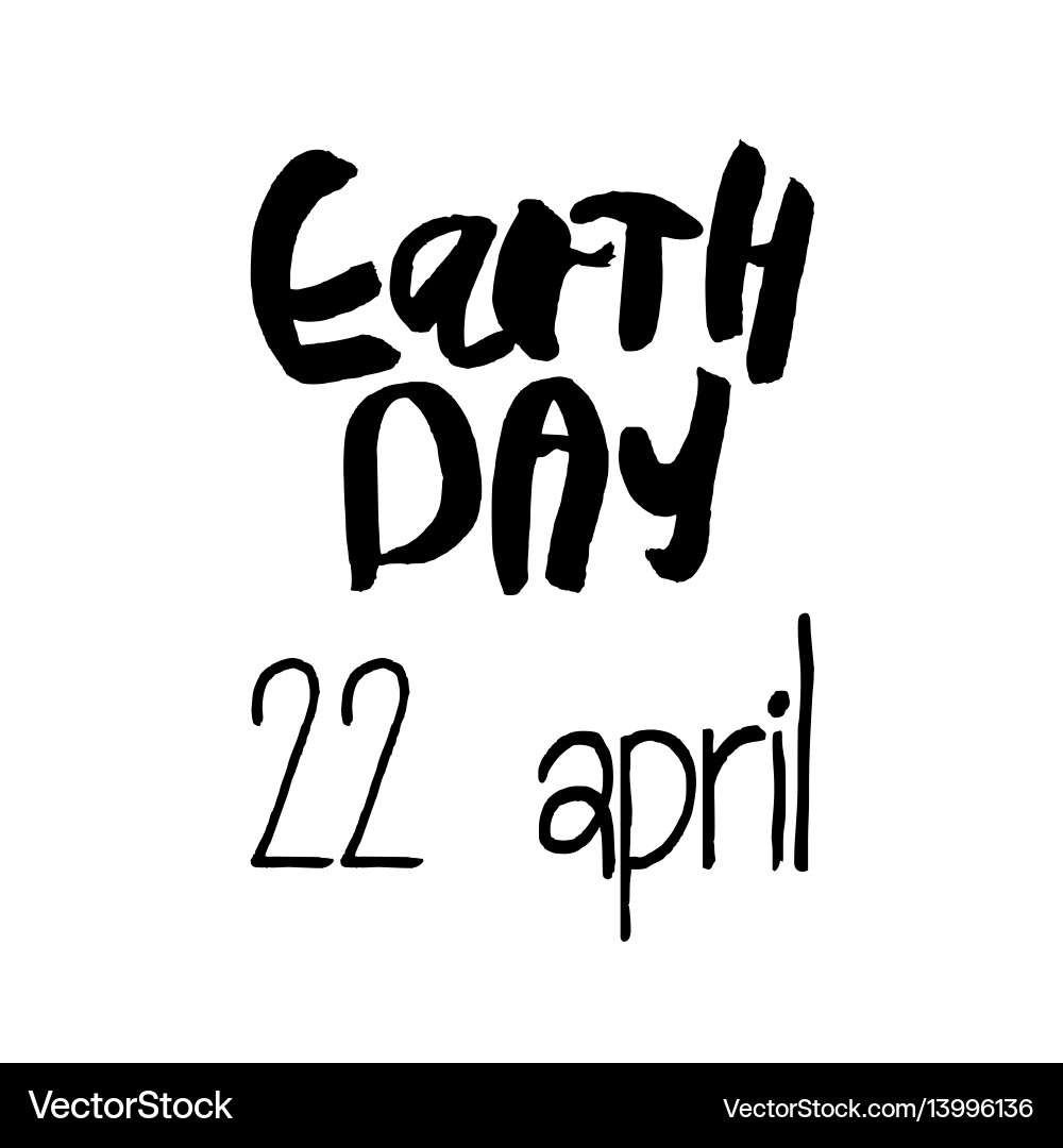 Earth day concept - decorative handdrawn lettering