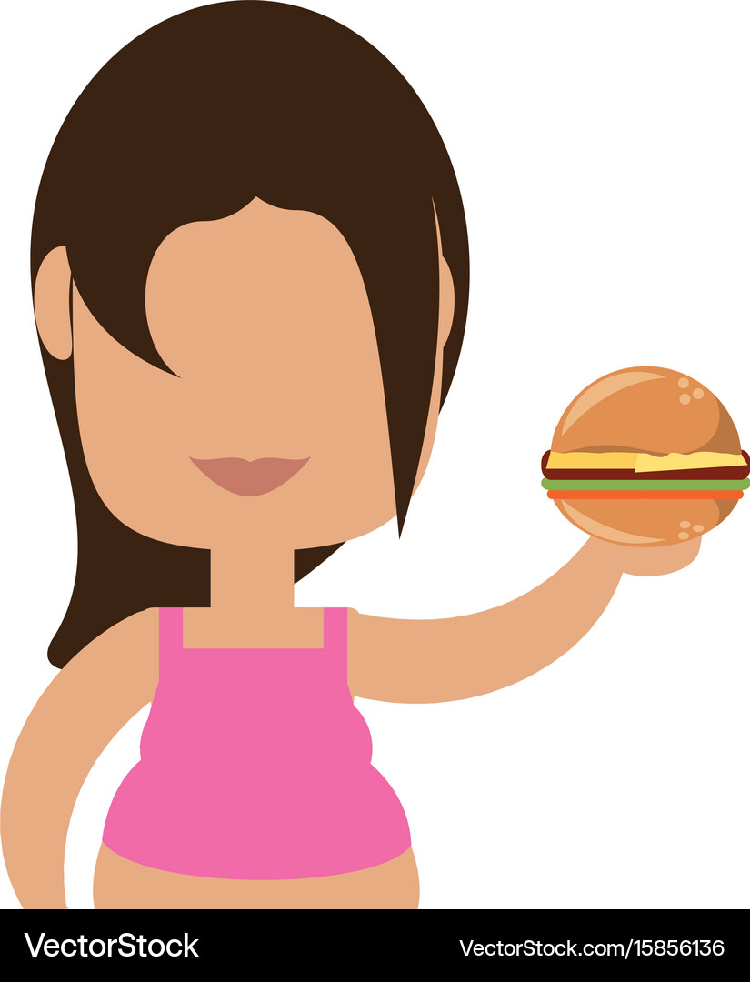 Fat woman cartoon Royalty Free Vector Image - VectorStock
