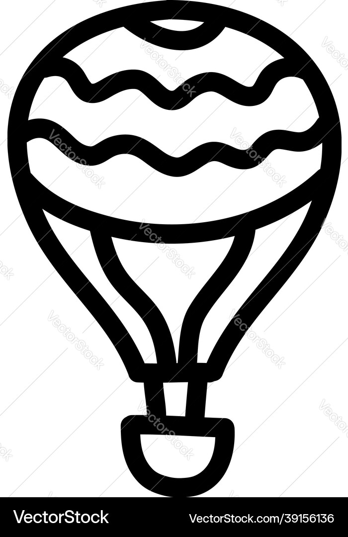 Flying with air balloon icon on white background Vector Image