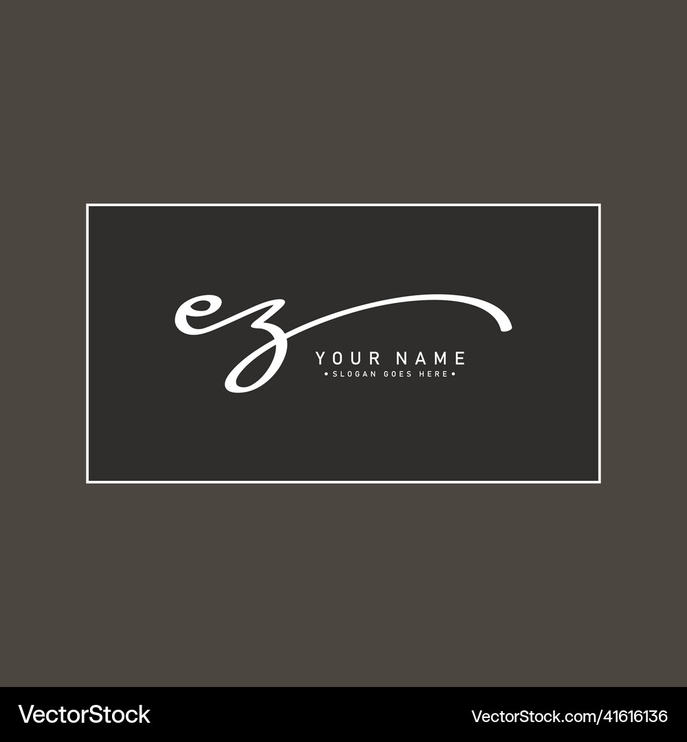 Initial letter ez logo - handwritten signature Vector Image