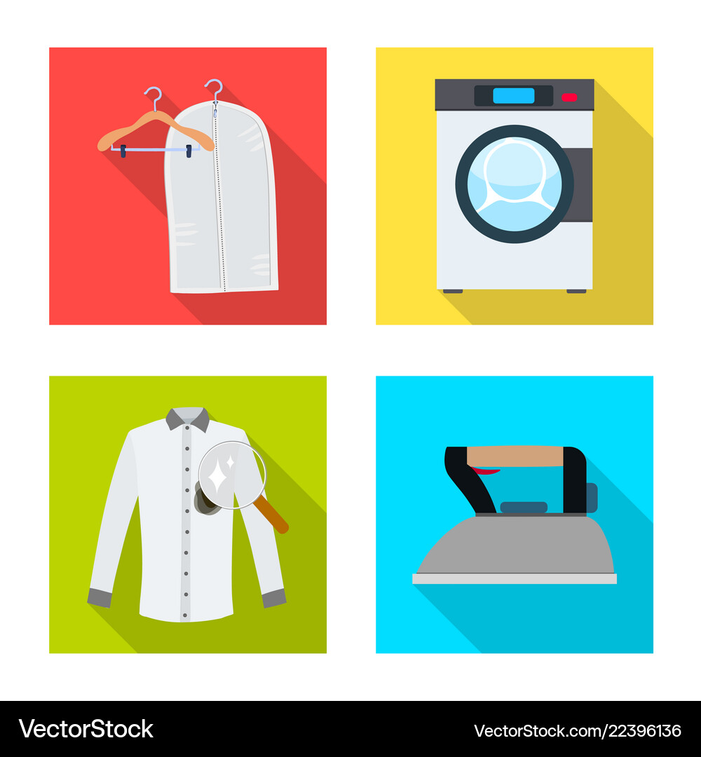 Isolated object of laundry and clean icon set Vector Image