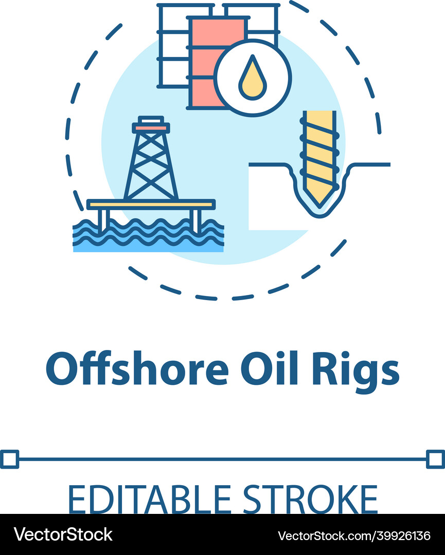 Offshore oil rigs concept icon industrial Vector Image