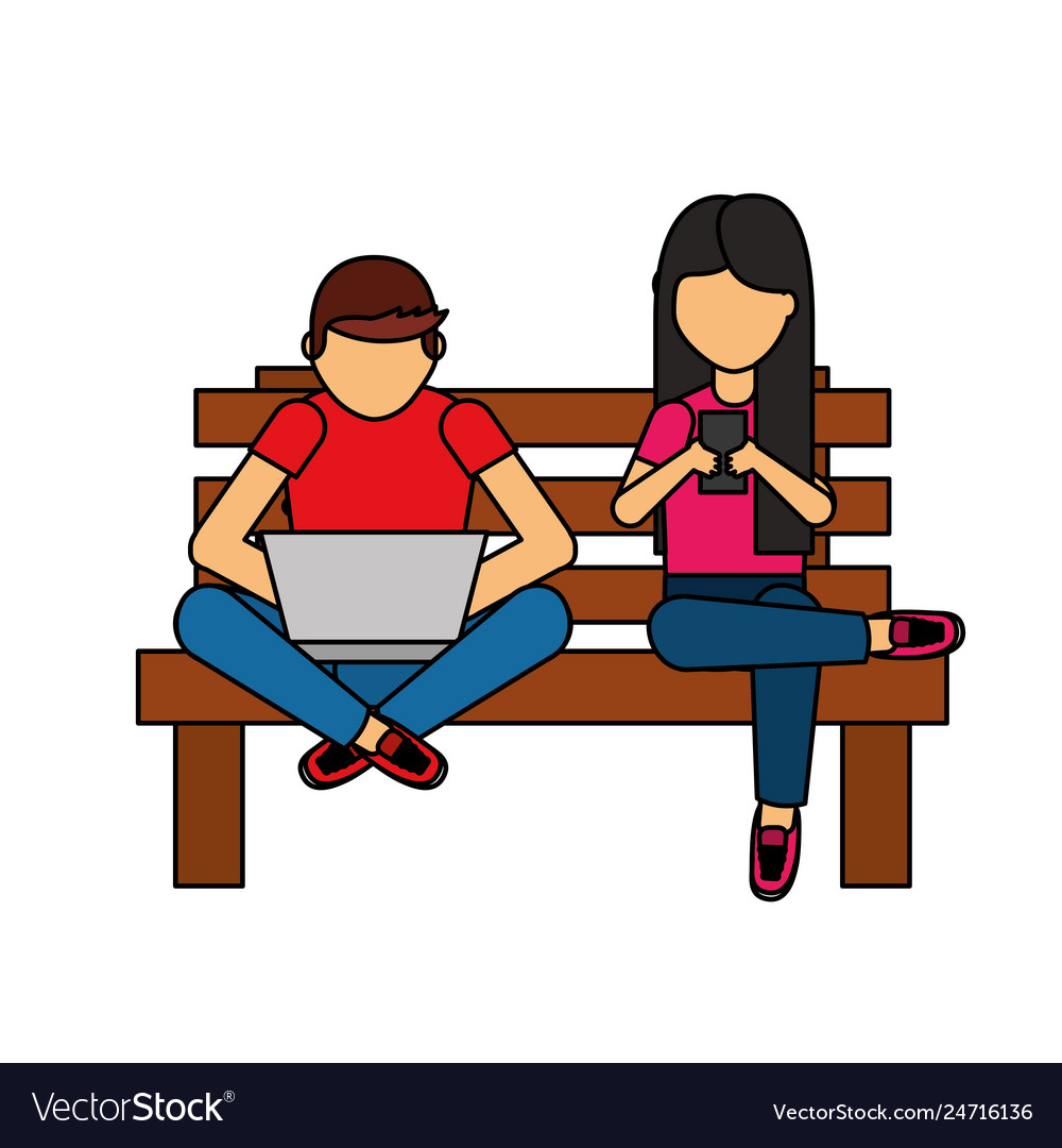 People using mobile Royalty Free Vector Image - VectorStock