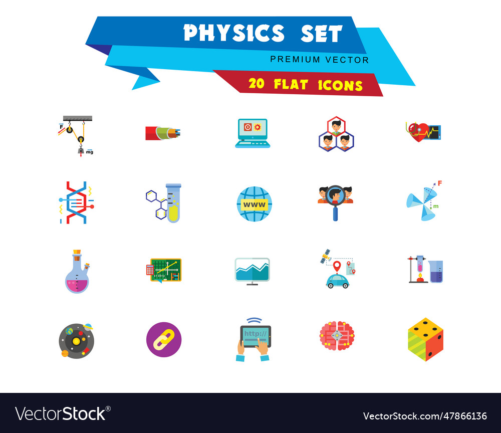 Physics icon set Royalty Free Vector Image - VectorStock