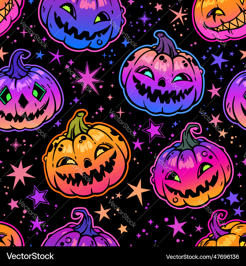 Seamless pattern of bright multicolored halloween Vector Image