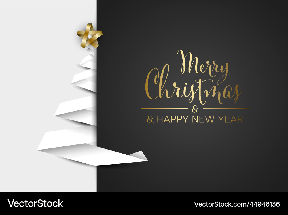 Simple christmas card with white christmas tree Vector Image
