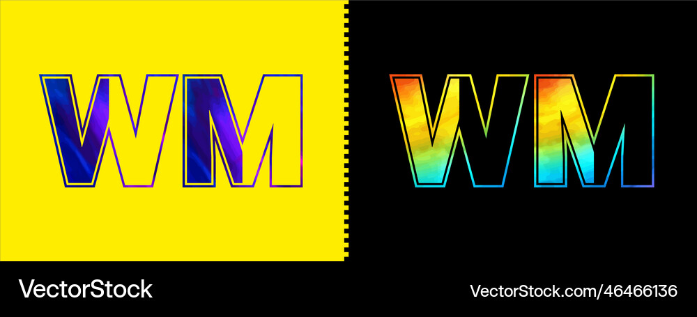 Unique wm letter logo icon template premium Vector Image