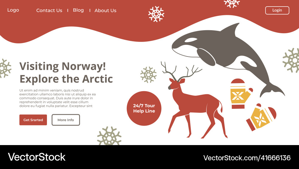 Visit norway explore artic website for travel Vector Image