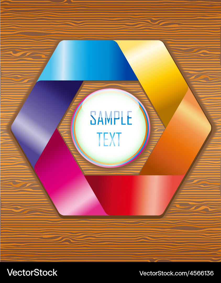 Wood texture with colorful ribbons Royalty Free Vector Image