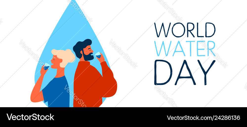 World water day banner for safe drinking waters Vector Image