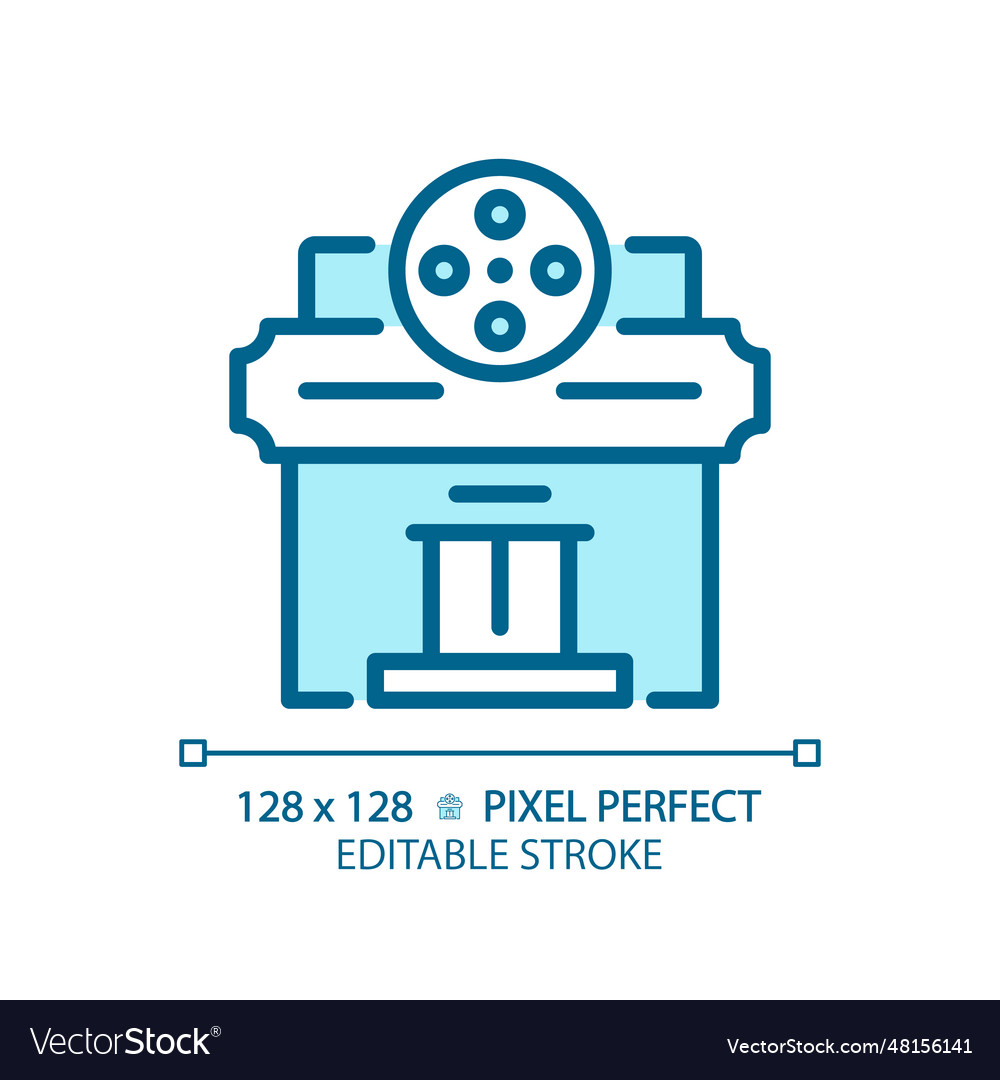 2d editable thin line theater icon Royalty Free Vector Image