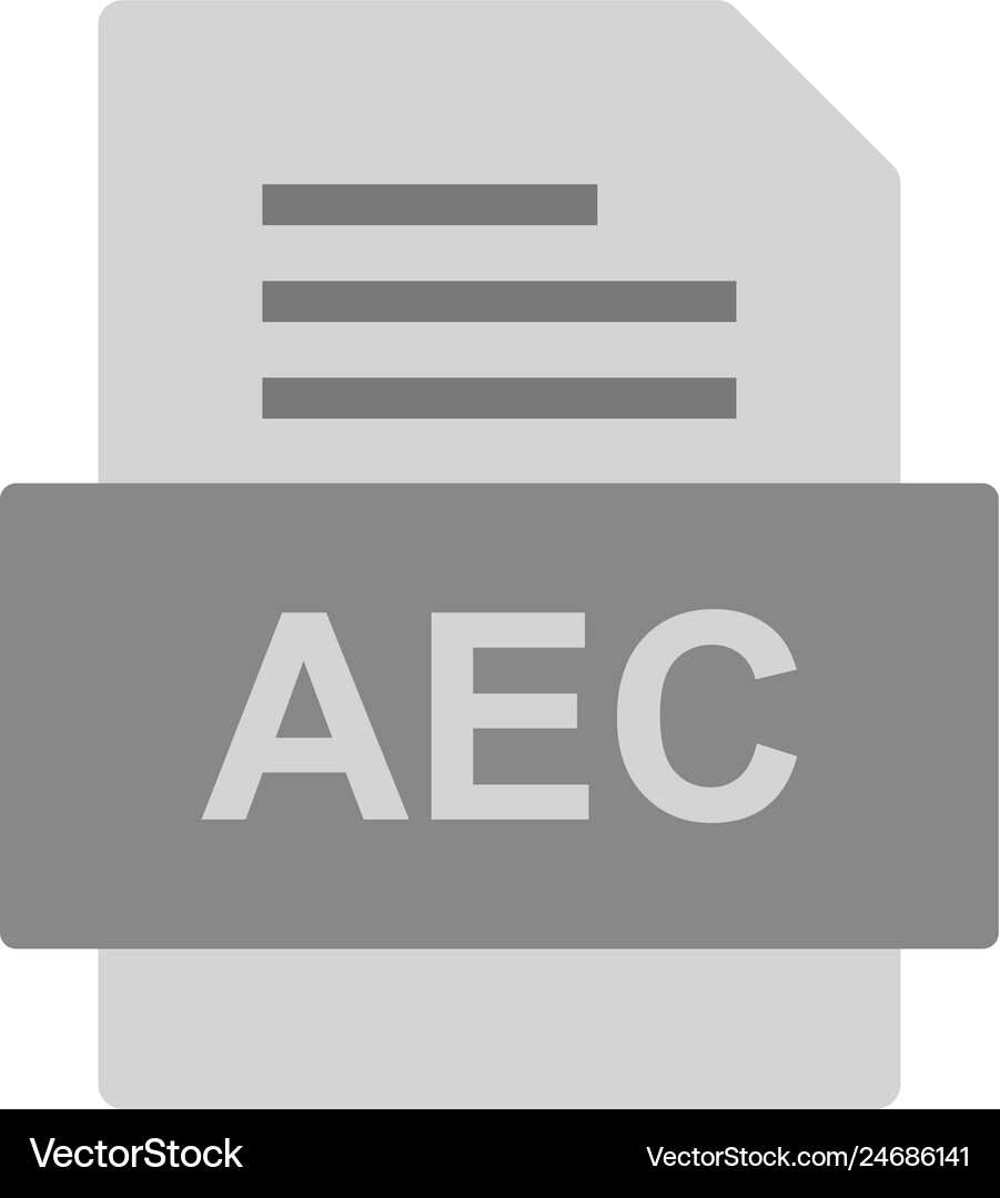 Aec file document icon Royalty Free Vector Image