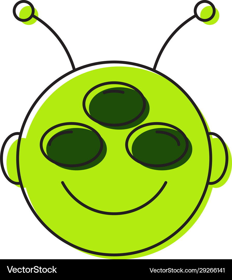 Alien emoticon icon symbol isolated on white Vector Image