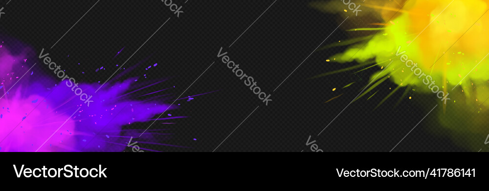 Banner with color powder explosion paint splashes Vector Image