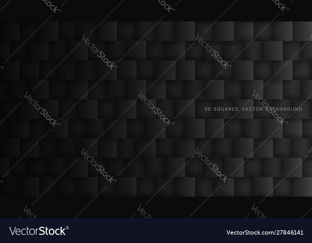 Black 3d square blocks pattern technology dark Vector Image