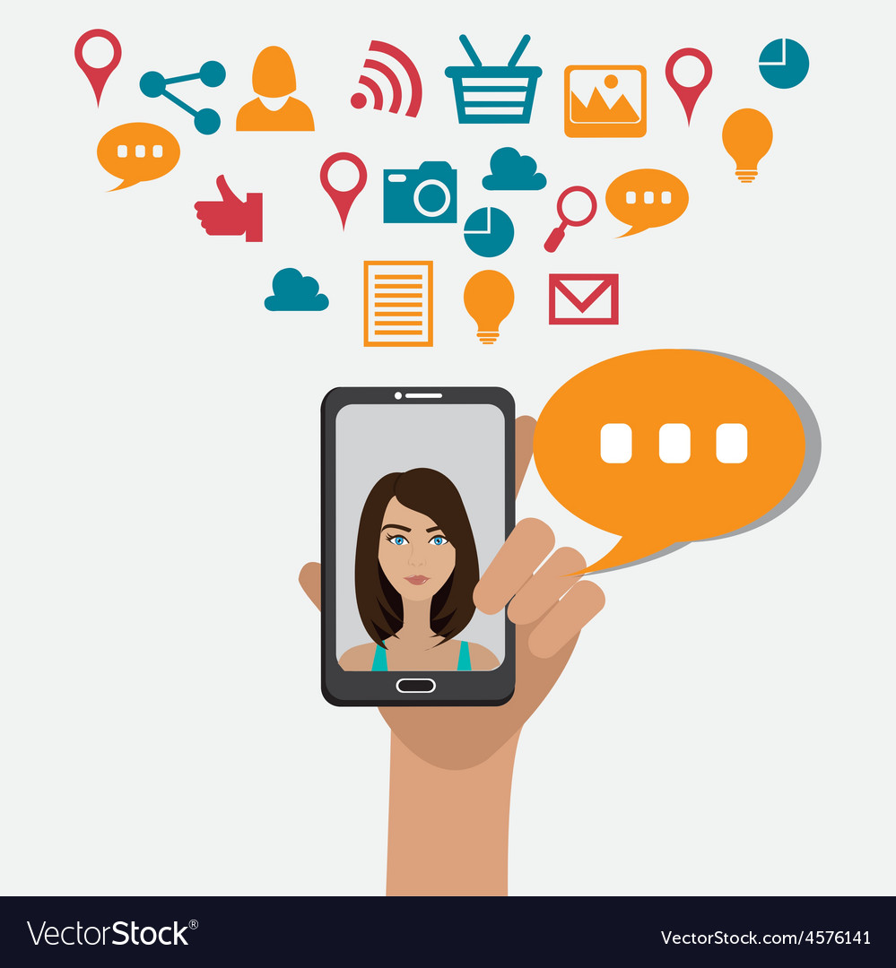 Chat mobile design Royalty Free Vector Image - VectorStock