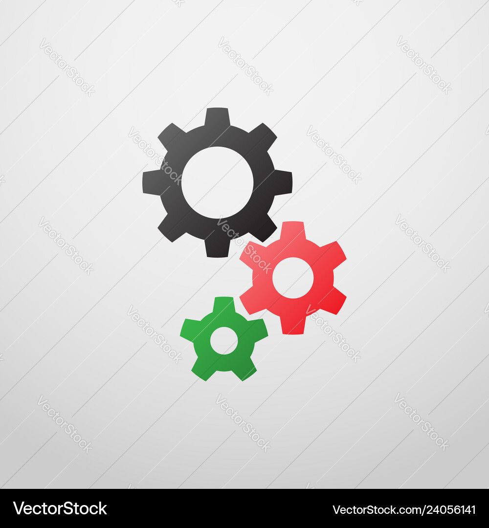 Gears icon in colorful style Royalty Free Vector Image