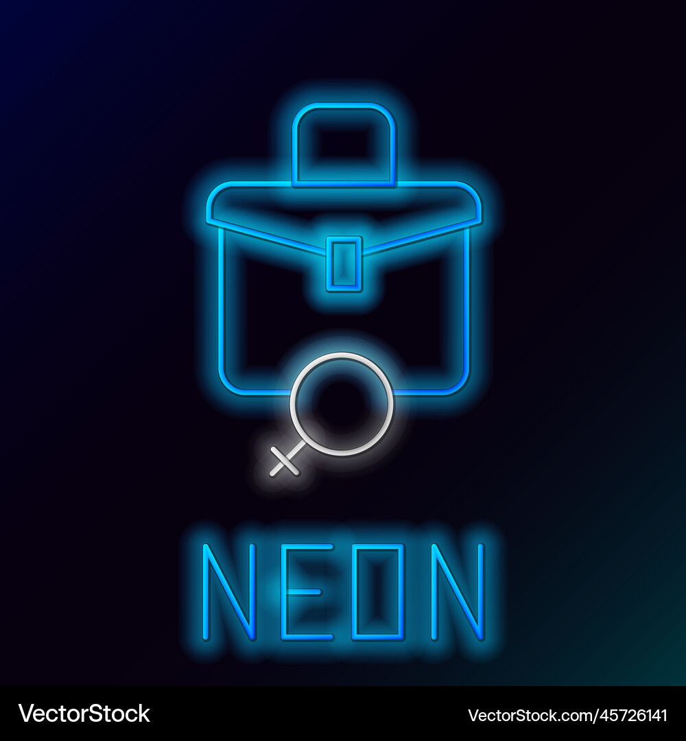 Glowing neon line work for female icon isolated Vector Image