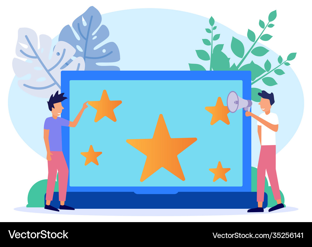 Graphic cartoon character consumer rating Vector Image