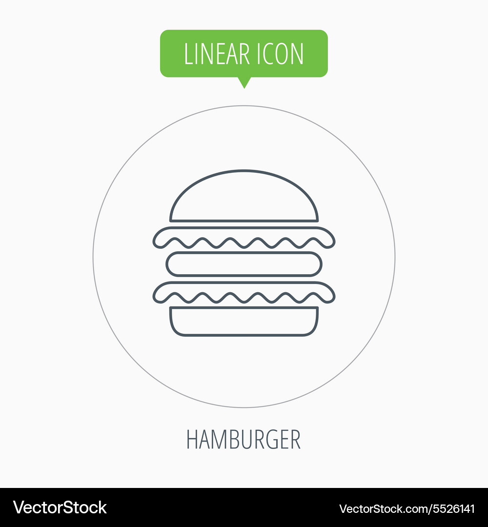 Hamburger icon fast food sign Royalty Free Vector Image