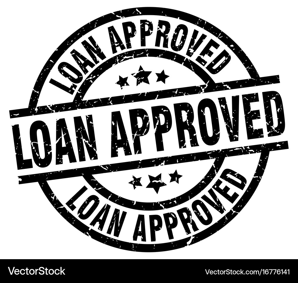 Loan approved round grunge black stamp Royalty Free Vector