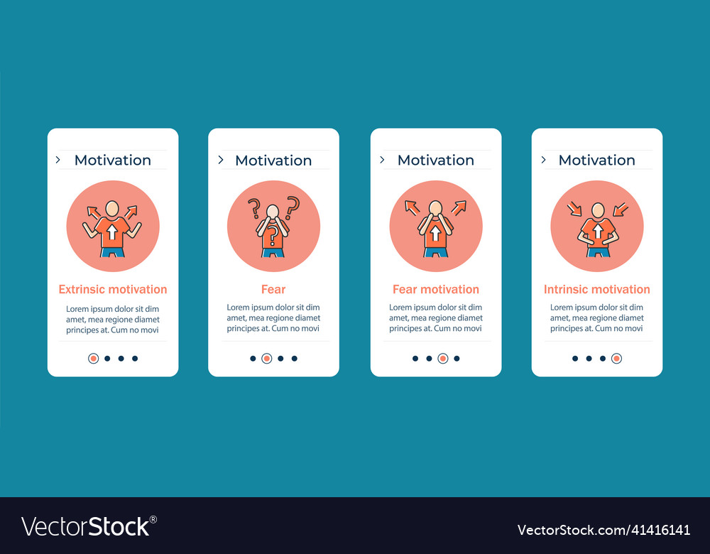 Motivation onboarding mobile app screens Vector Image Motivation onboarding mobile app screens Vector Image