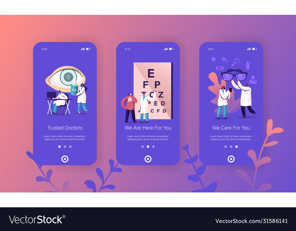 Oculist doctors professional optician exam mobile Vector Image Oculist doctors professional optician exam mobile Vector Image